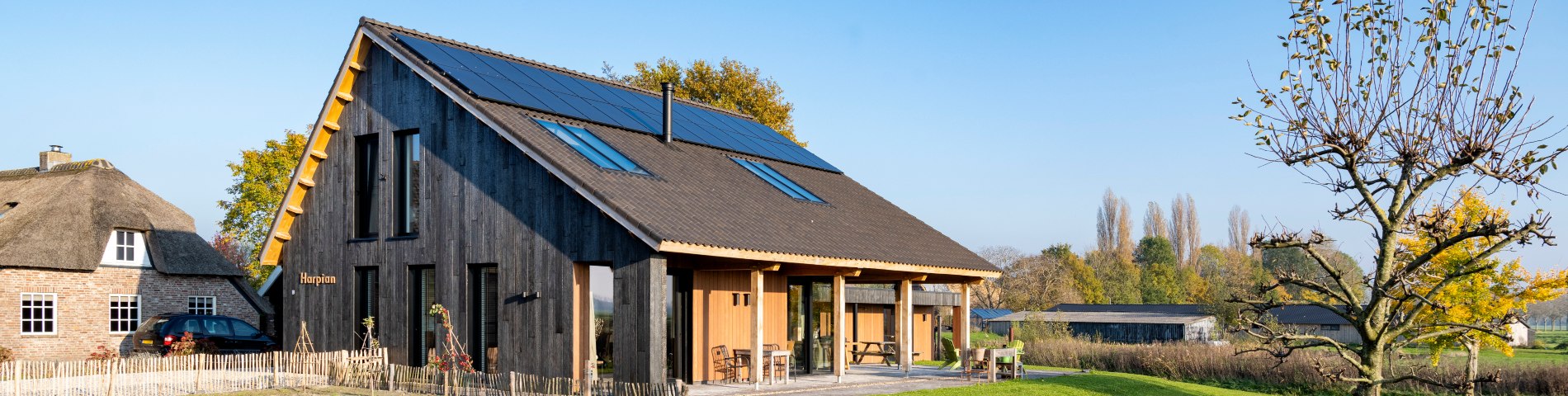 Modern black barn house - Zwarthout